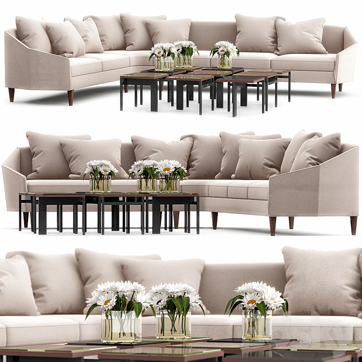 Baker Diamond sofa - Sofa - 3D model