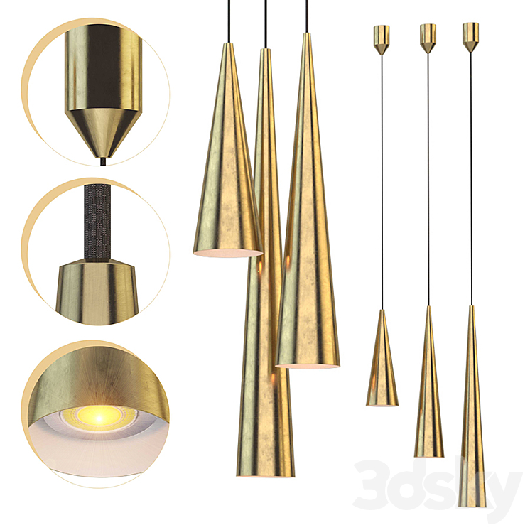 Summit Grande Gold Pendant - Pendant light - 3D model