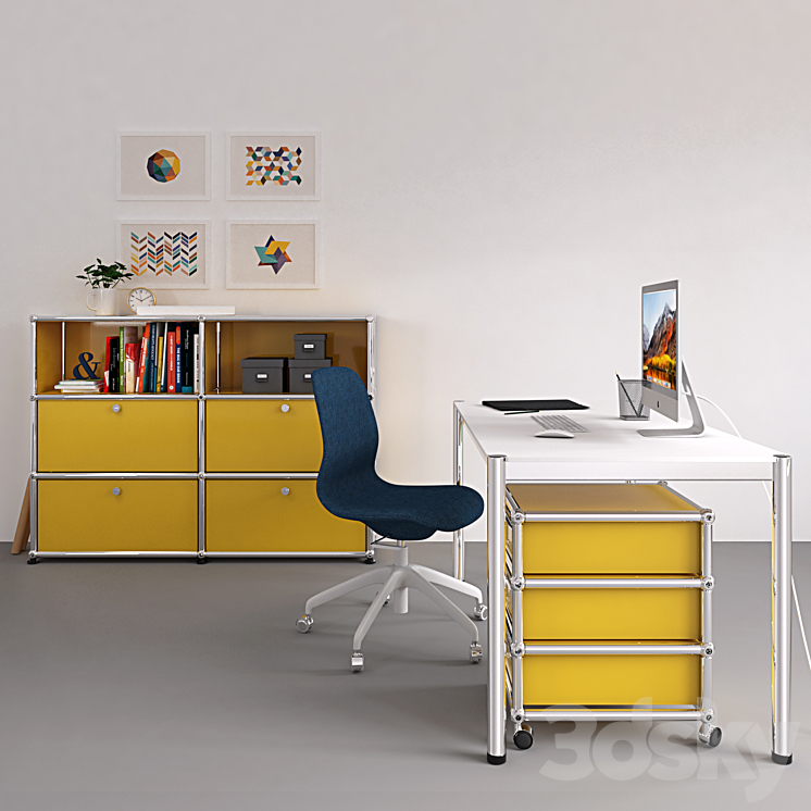 USM Haller work space - Office furniture - 3D model