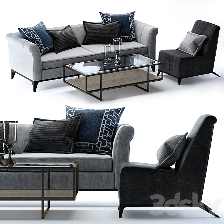Bernhardt Burnham and Austin Chair - Sofa - 3D model