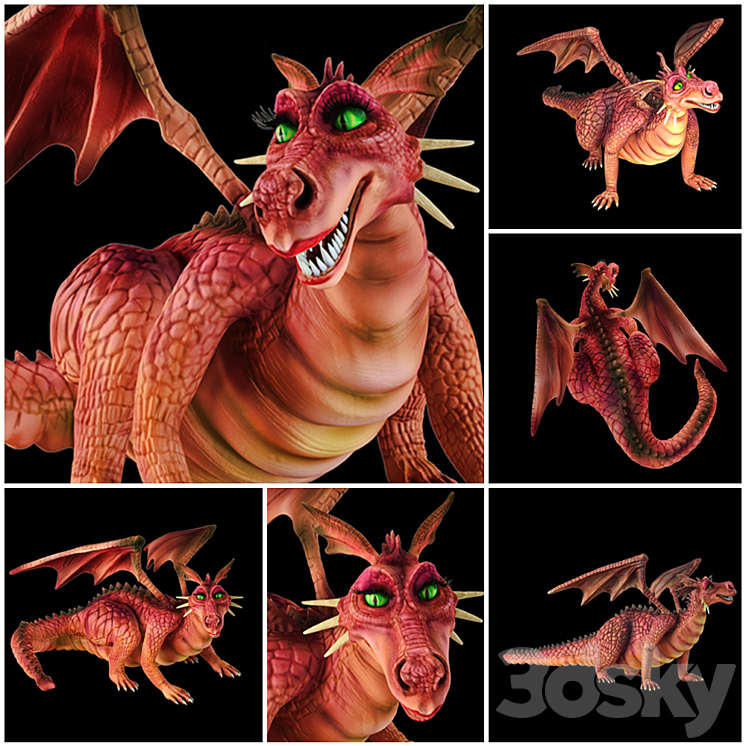 The dragon from the cartoon Shrek - Toy - 3D model