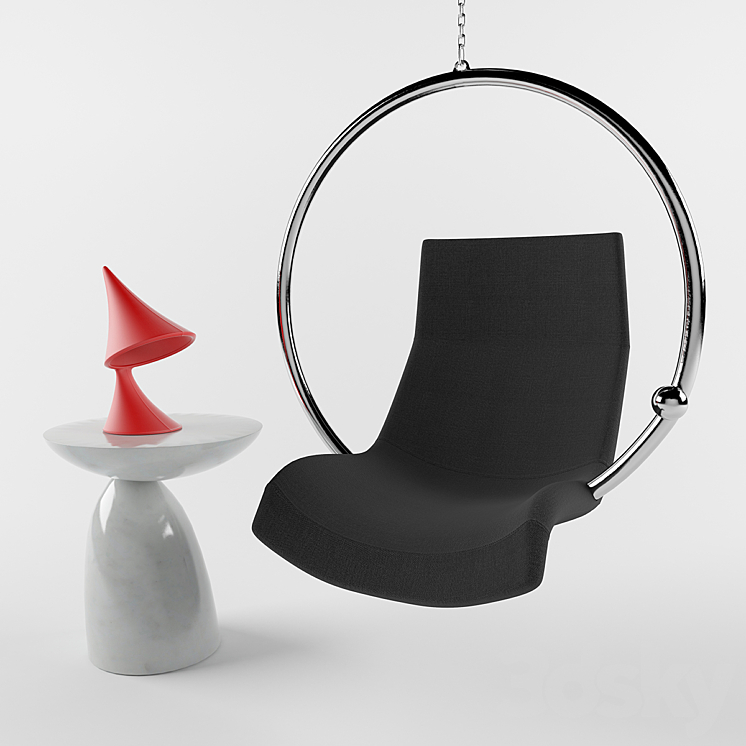 Ring Chair Set - Table + Chair - 3D model
