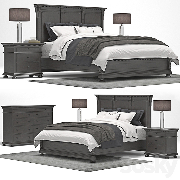 RH - St. James bed - Bed - 3D model