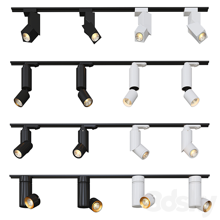 Collection of Modern Track Lights - Technical lighting - 3D model