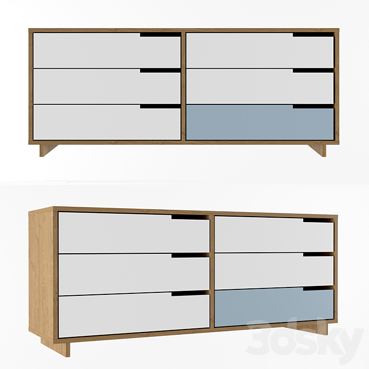 Chest low modu-licious low dresser - Sideboard & Chest of drawer - 3D model