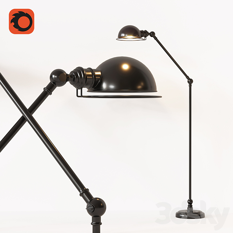 ACADEMY TASK FLOOR LAMP - OIL-RUBBED BRONZE - Floor lamp - 3D model