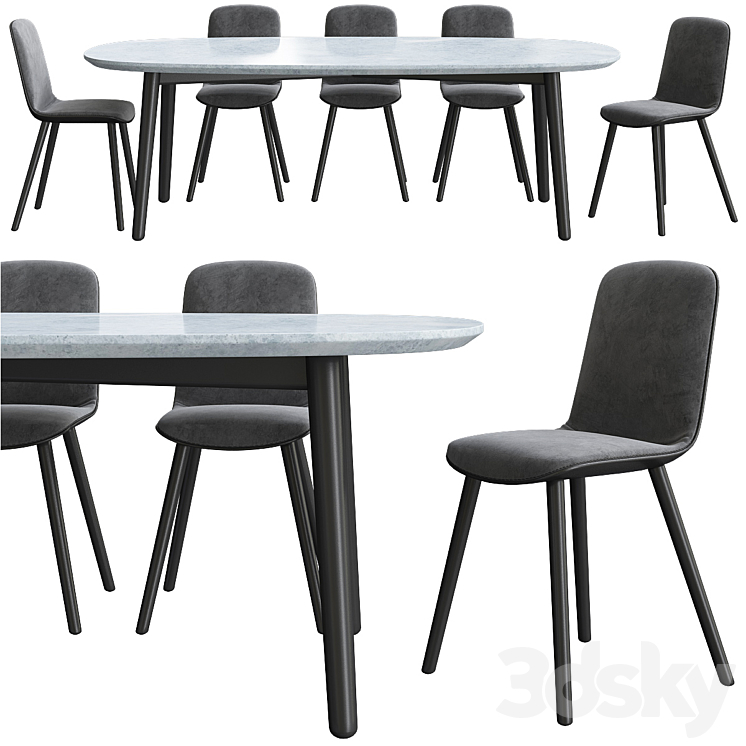 Poliform mad - Table + Chair - 3D model
