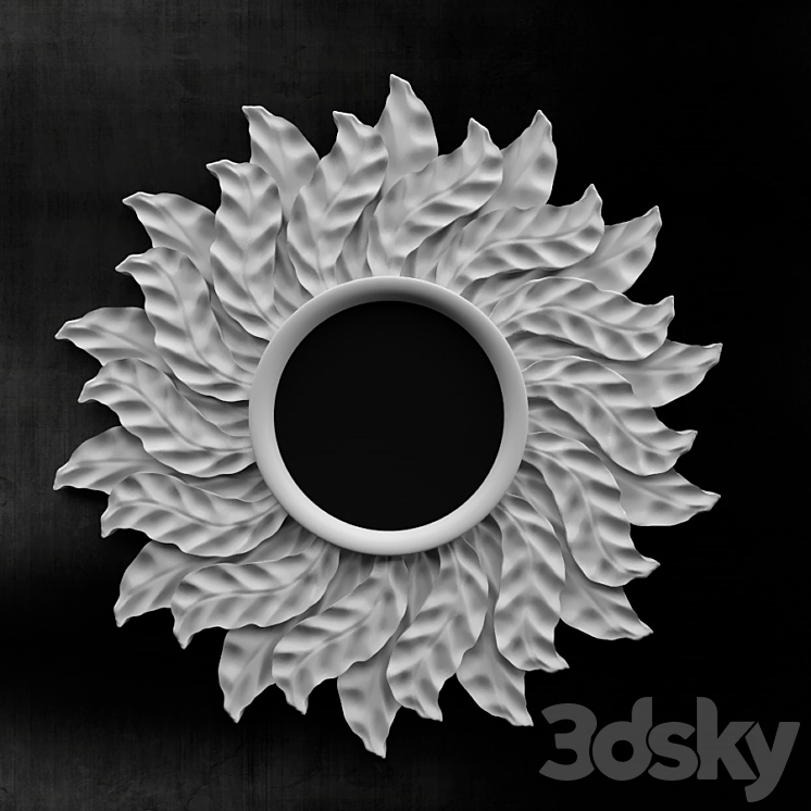 Stucco leaves - Decorative plaster - 3D model