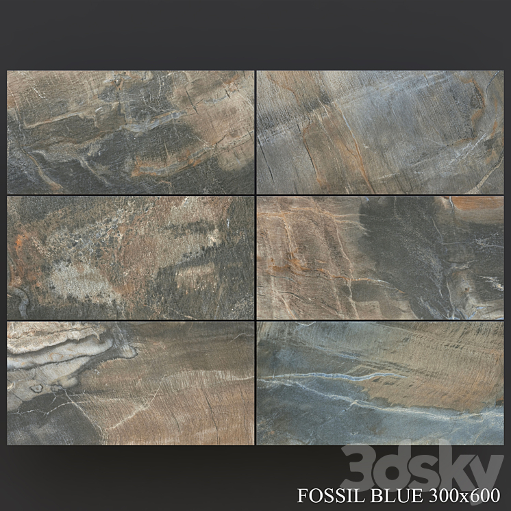 ABK Fossil Blue 300x600 - Tile - 3D model