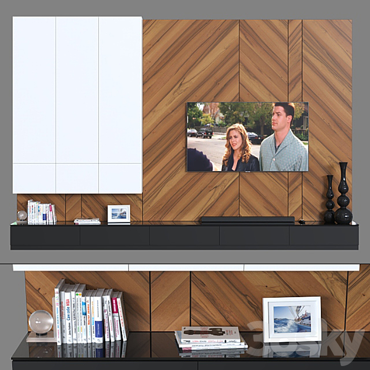 TV wall 021. - TV Wall - 3D model