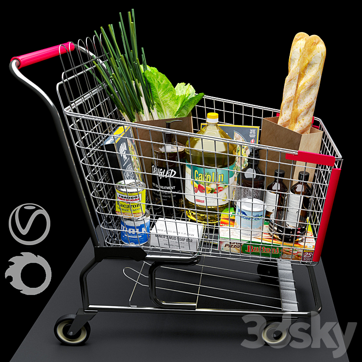 Shopping Cart, Push Cart - Shop - 3D model