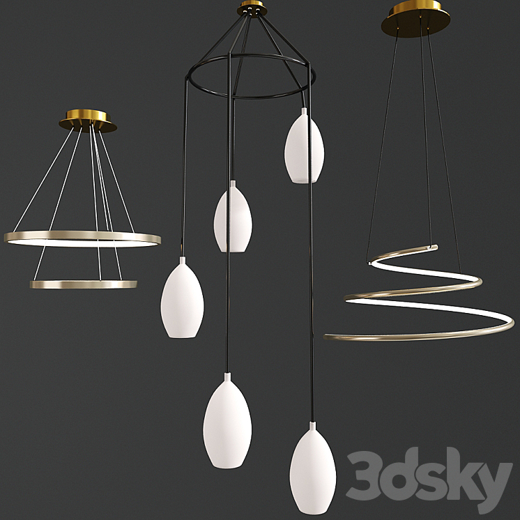 Ceiling Light Set 01 - Pendant light - 3D model