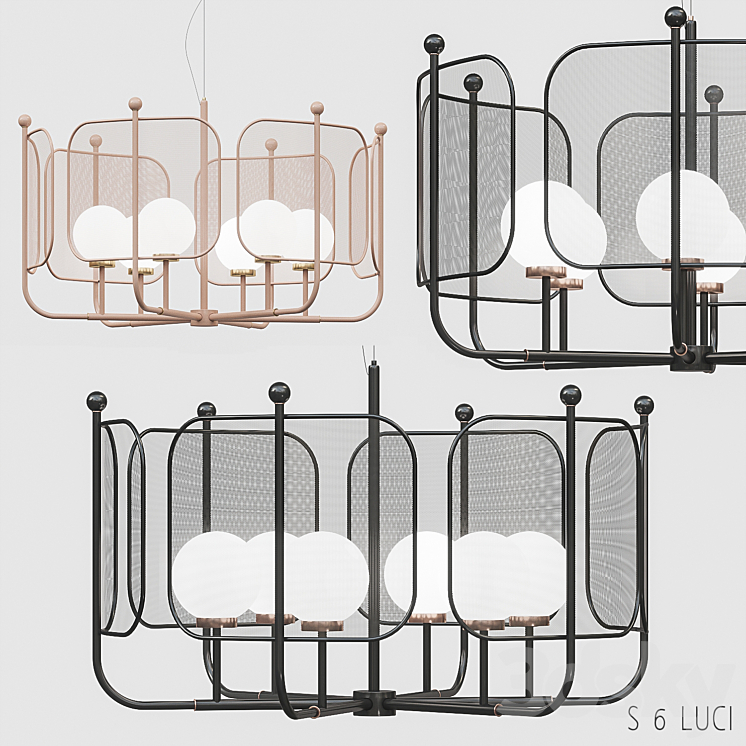 Masiero Papilio S 6 LUCI Chandelier - Pendant light - 3D model