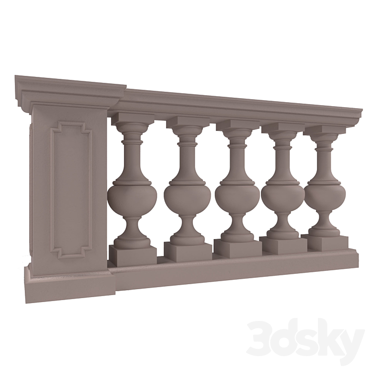 Balustrade - Decorative plaster - 3D model
