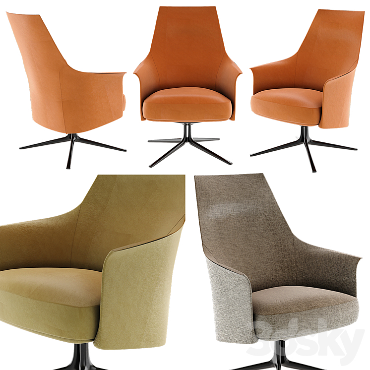 Poliform Stanford Bridge chair leather - Chair - 3D model