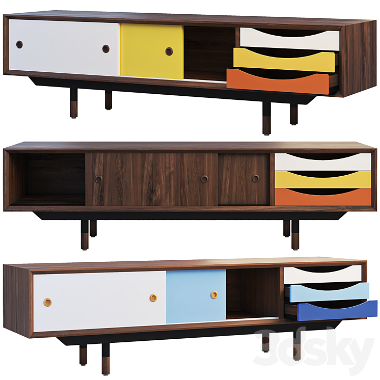 1955 TV Cabinet (3 options) - Sideboard & Chest of drawer - 3D model
