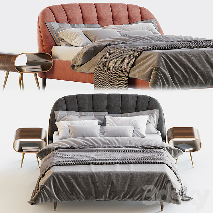 MARGOT BED, VELVET - Bed - 3D model