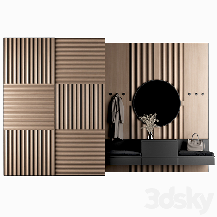 Furniture composition for hallway 63 - Hallway - 3D model