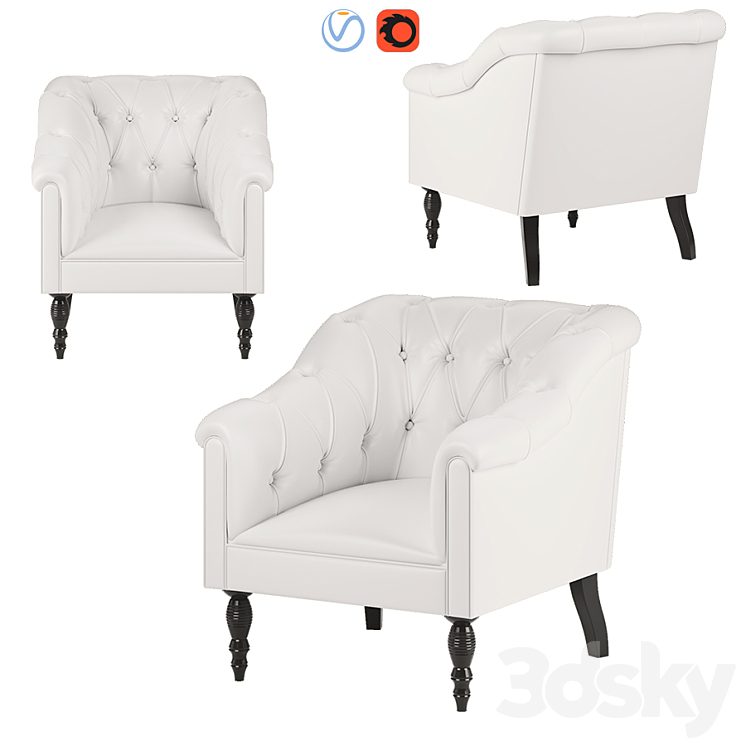 George Smith Somerville chair buttoned - Arm chair - 3D model