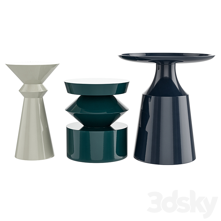 Contemporary Trio Side Table - Table - 3D model