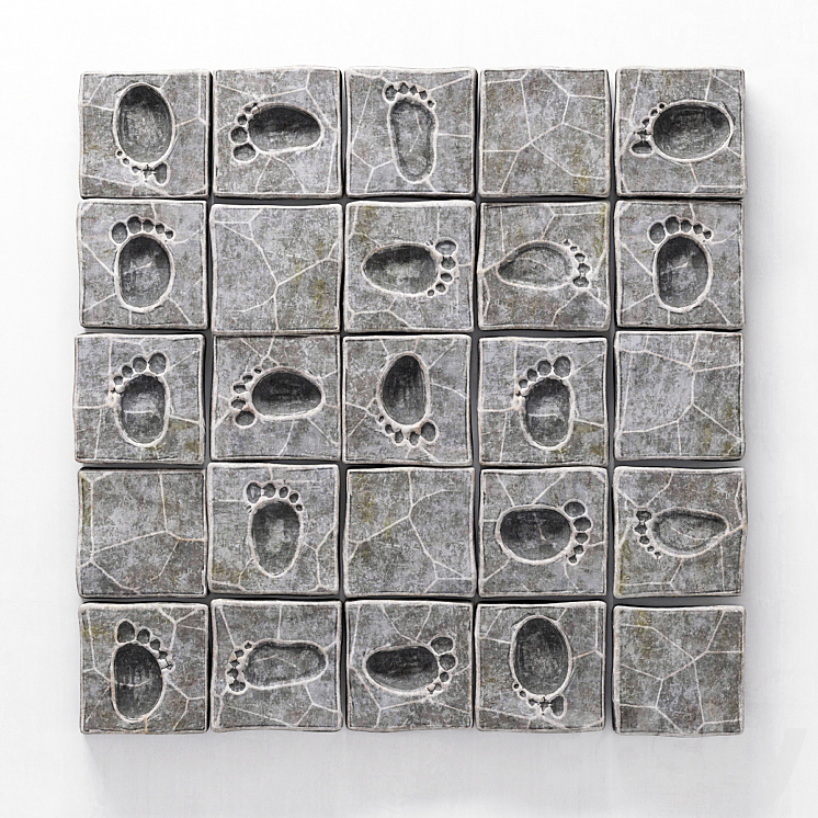Panel stone imprint leg / Stone panel with a footprint - Other ...