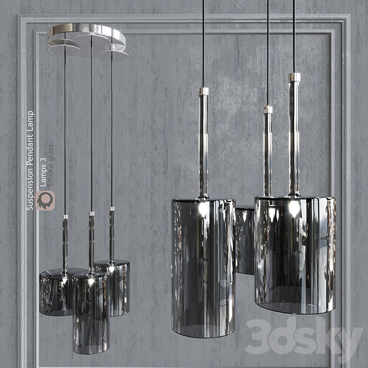 Pendant lamp AXO Light Spillray SP3 pendant lamp Smoke glass - Pendant ...