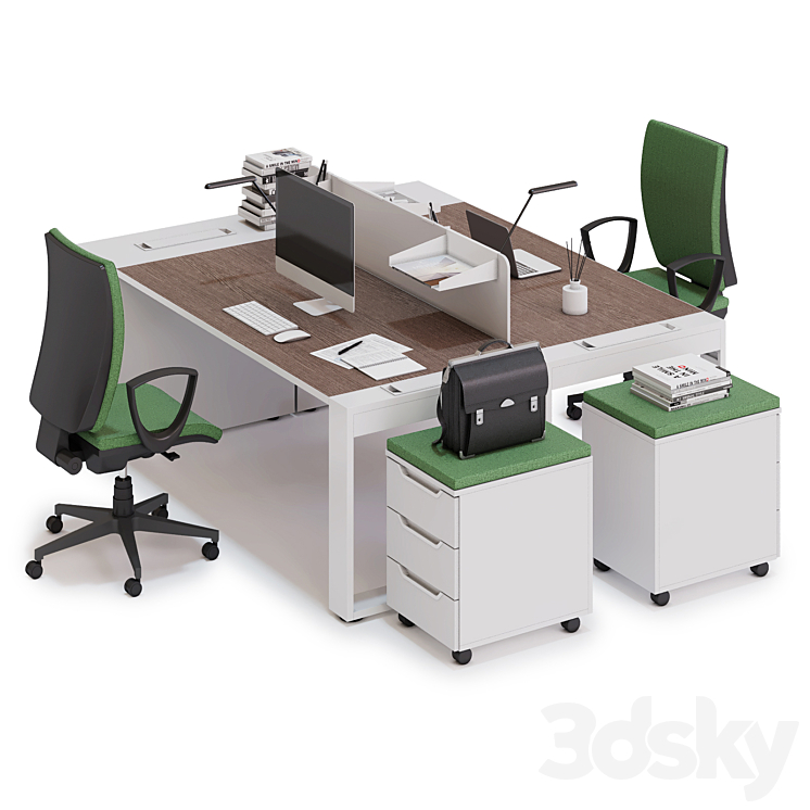 Office workspace LAS LOGIC (v4) - Office furniture - 3D model