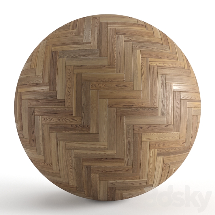 Seamless texture of solid wood parquet. PBR - Floor coverings - 3D model