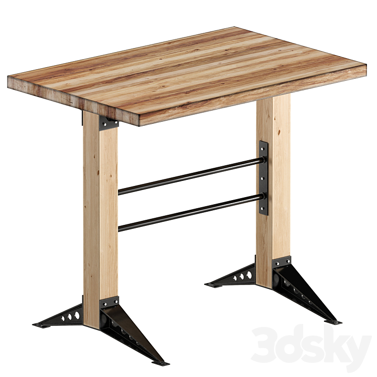 Horeca standing table - Graz high Oldwood - Table - 3D model