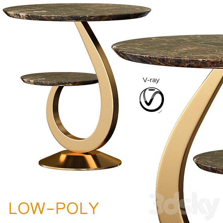 Lapidary Sculpted Drinks Table - Table - 3D model