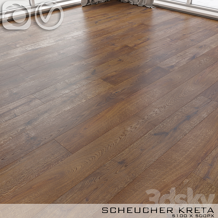 Parquet board Scheucher Kreta - Wood - 3D model
