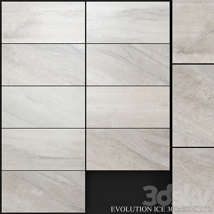 Yurtbay Seramik Evolution Ice Set 3 - Tile - 3D model