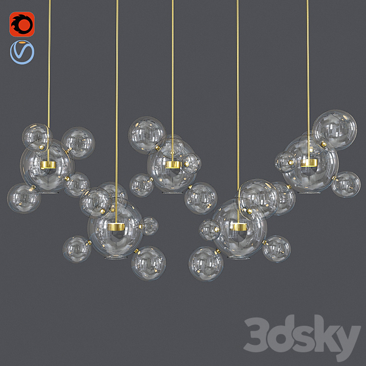 Bolle lighting set - Pendant light - 3D model