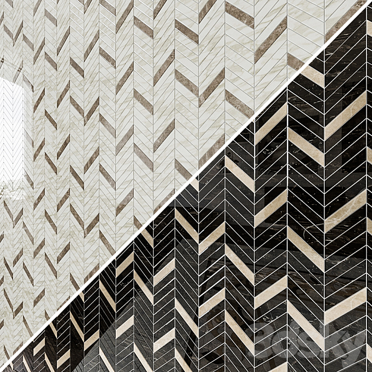ATLAS CONCORDE MARVEL EDGE Mosaico Twill Lapp 5 Options - Tile - 3D model