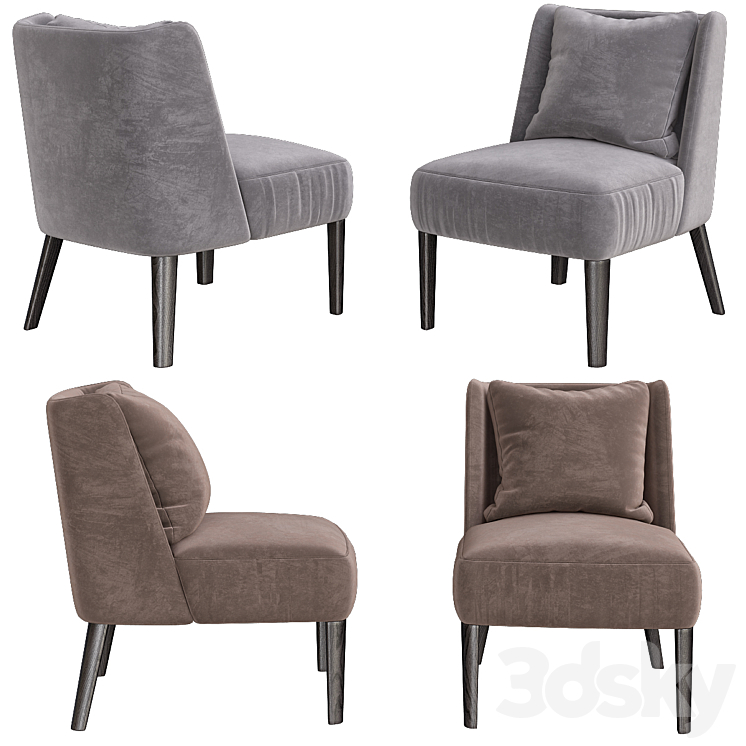 CECILE By Meridiani - Arm chair - 3D model