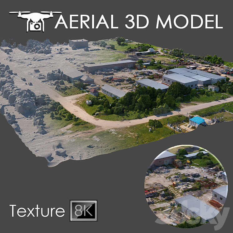 Aerial scan 5 - Urban environment - 3D model