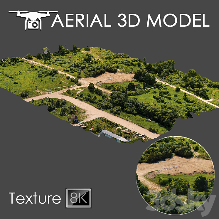 Aerial scan 6 - Urban environment - 3D model