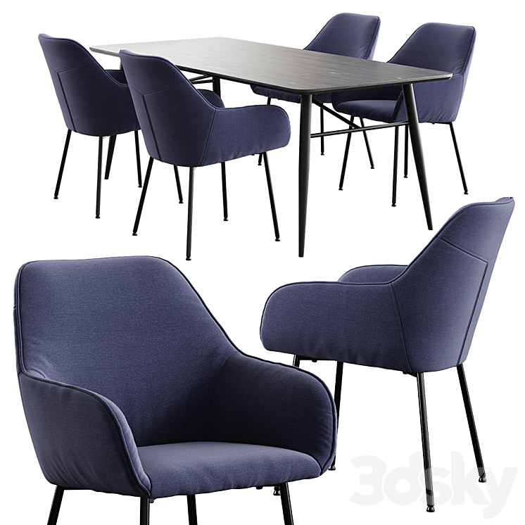 Jysk / Hadrup Chair + Radby Table - Table + Chair - 3D model