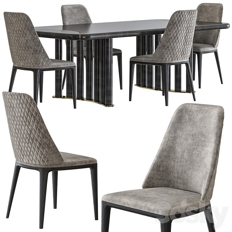 Opera Contemporary Oliver Table and Hilary Armchair Set - Table + Chair ...