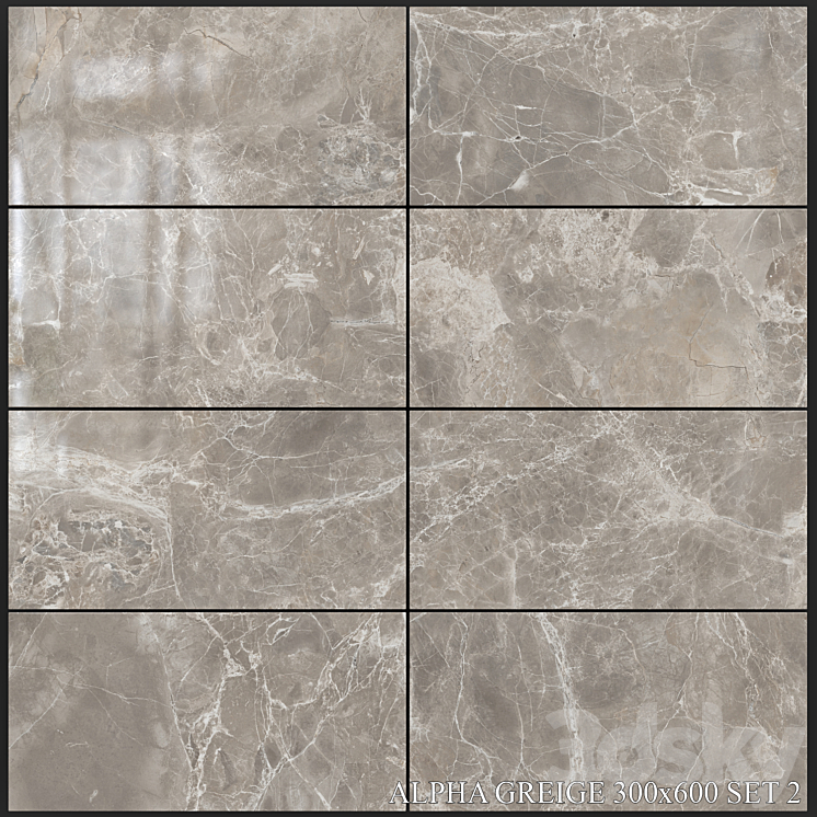 Yurtbay Seramik Alpha Greige 300x600 Set 2 - Tile - 3D model