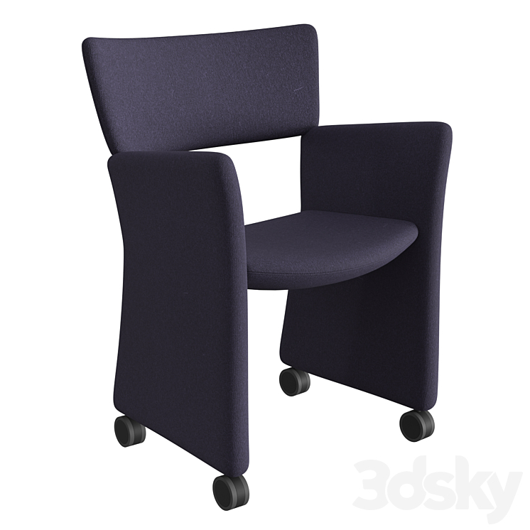 Crown armchair castors - Arm chair - 3D model