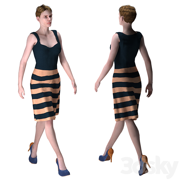 Girl Walking Pose - Creature - 3D model