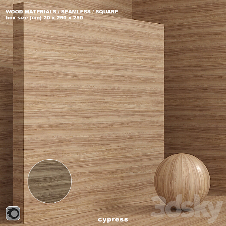Wood / cypress material (seamless) - set 81 - Wood - 3D model