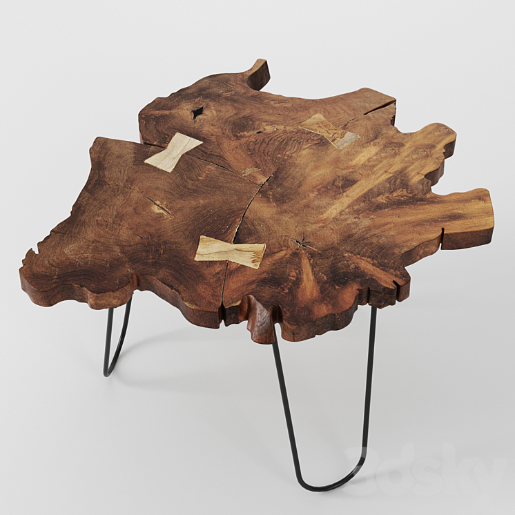 Irregular teak table by Zara - Table - 3D model