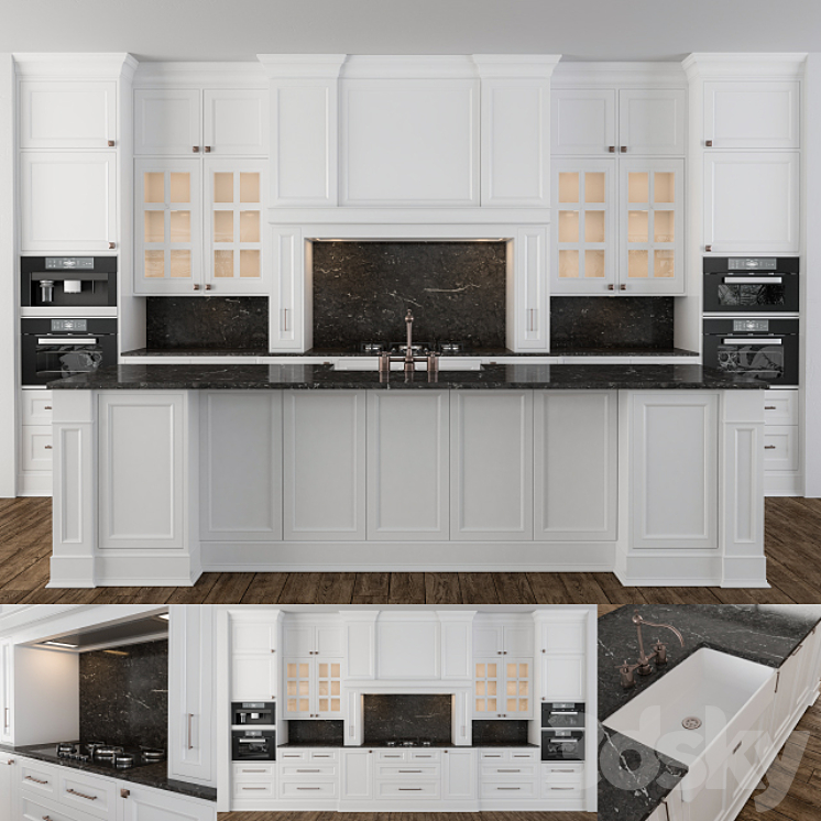 Black and White Kitchen Classic - Kitchen - 3D model