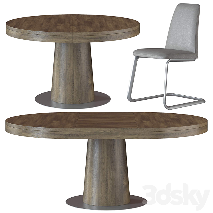 GRANADA Table and BoConcept LAUSANNA Chair - Table + Chair - 3D model