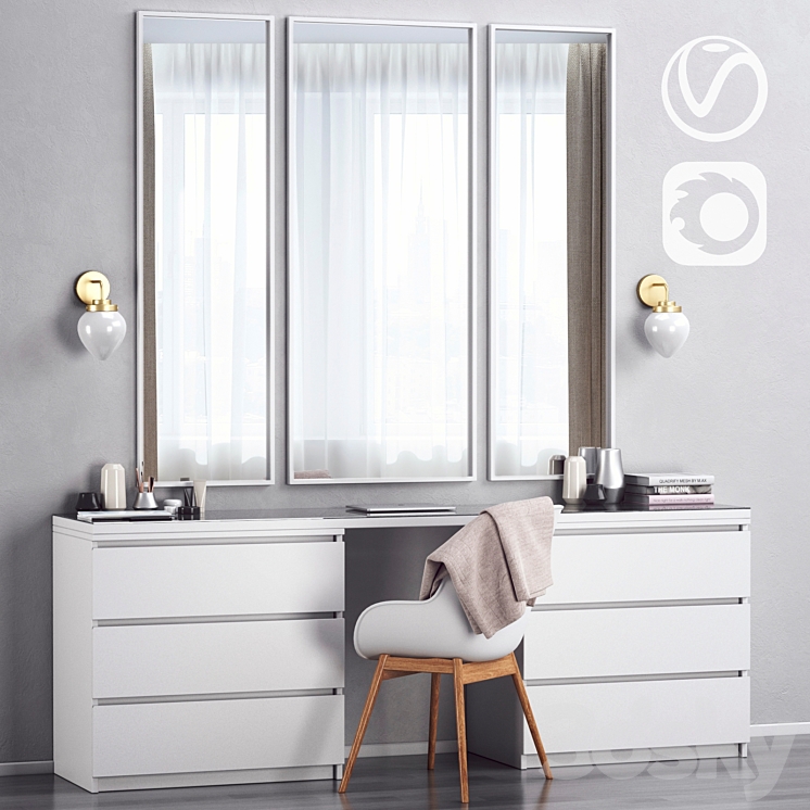 Malm dressing table with drawers store