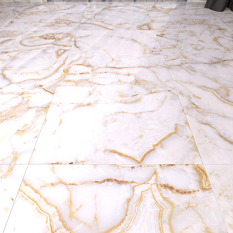 Marble Floor Agata White - Tile - 3D model