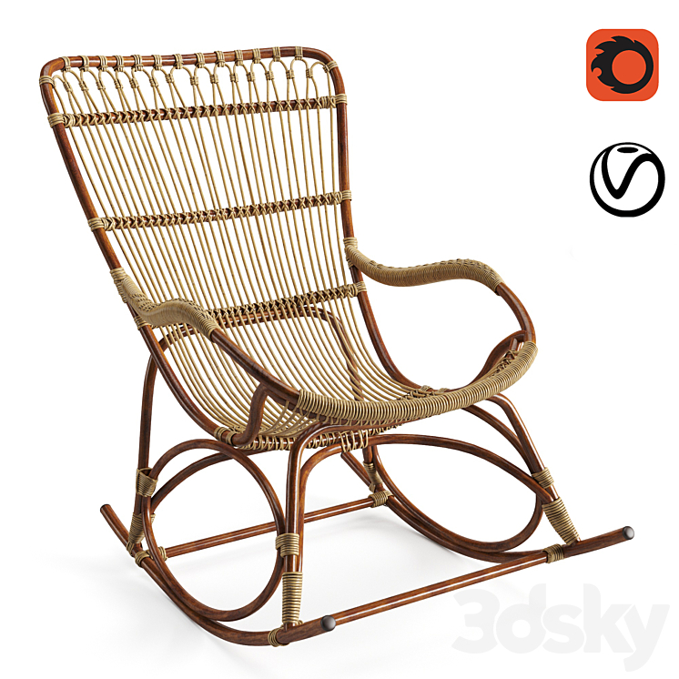 Sika Design -Monet Rocking Chair - Arm chair - 3D model