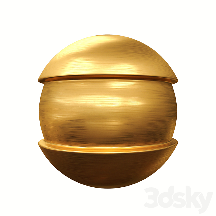 Brushed gold material - Metal - 3D model
